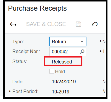 How to Return Items in the Purchase Orders Module
